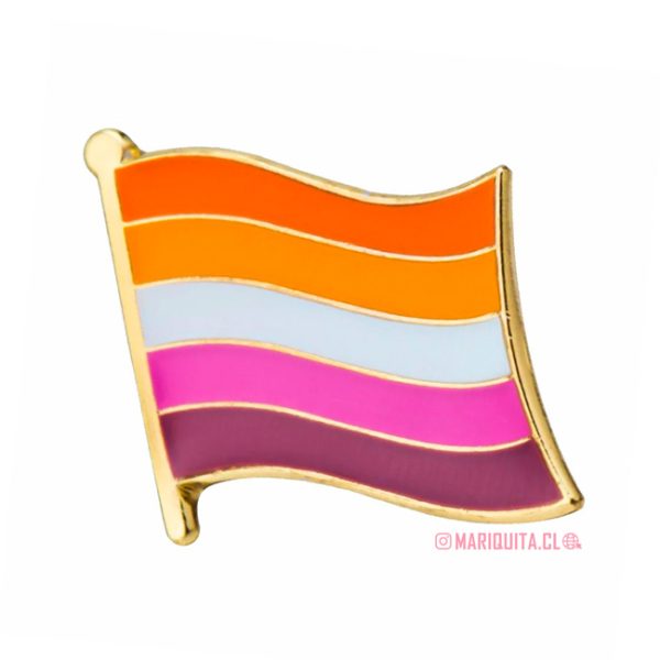 Pin Bandera Lésbica Sunset 5 Ondulada - MARIQUITA
